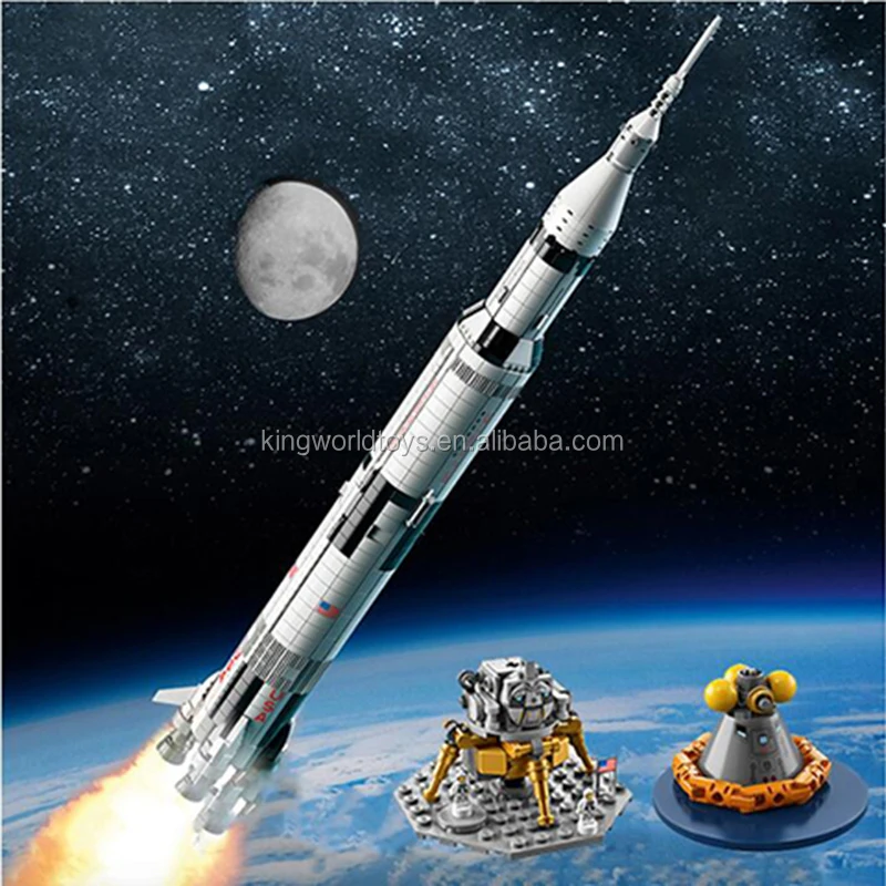 Hot Sale Usa Rocket Nasa Saturn V Apollo Model 1969pcs Building Blocks ...