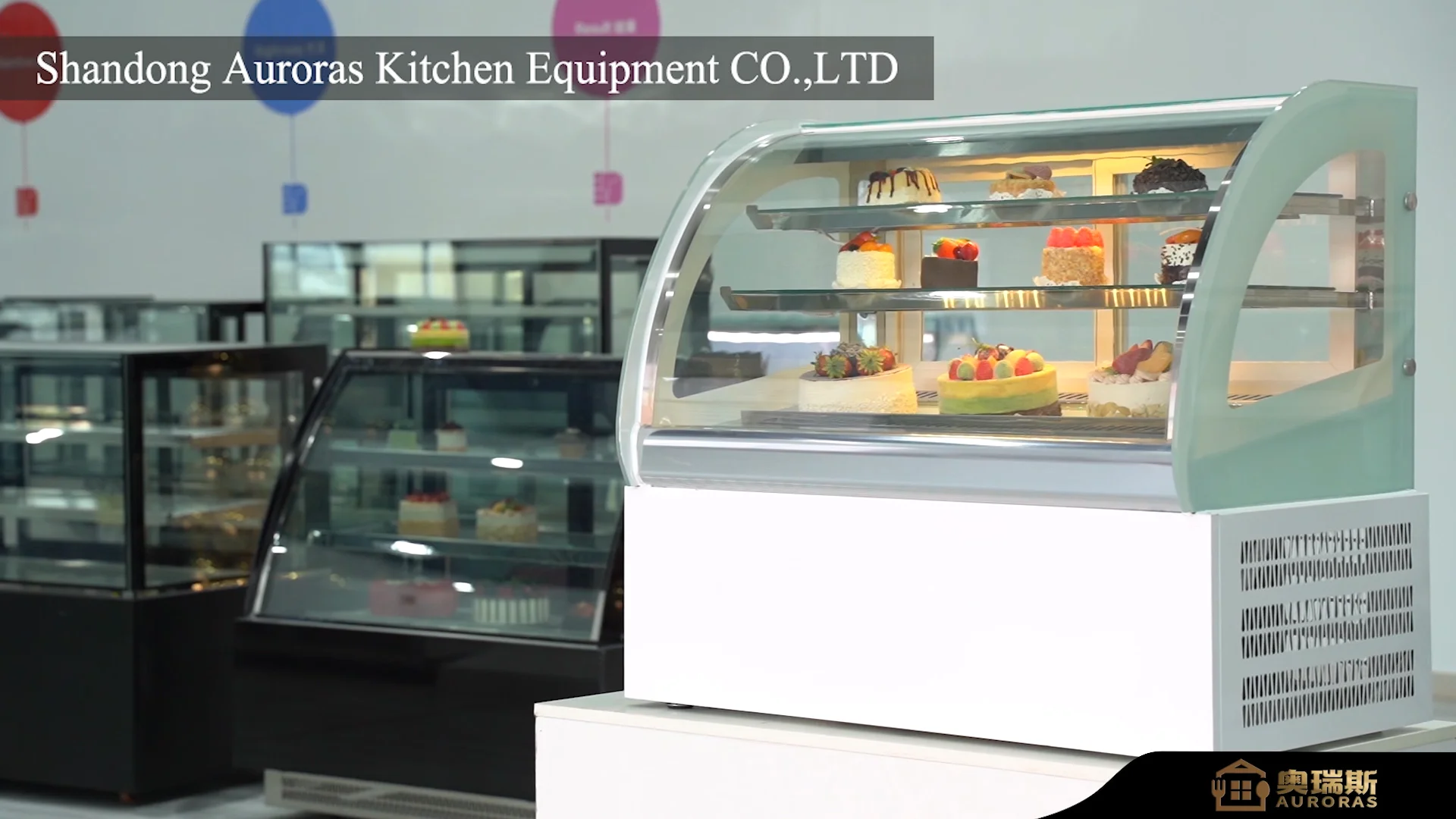 Pesanan Khusus Logo Toko Roti Tampilan Kue Lemari Pendingin Pintu Kaca ...