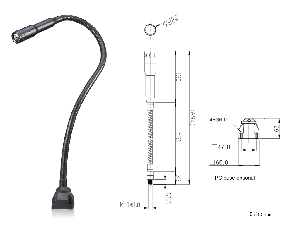 2.5w Flexible Led Inspection Light /led Table Light For Machine ...