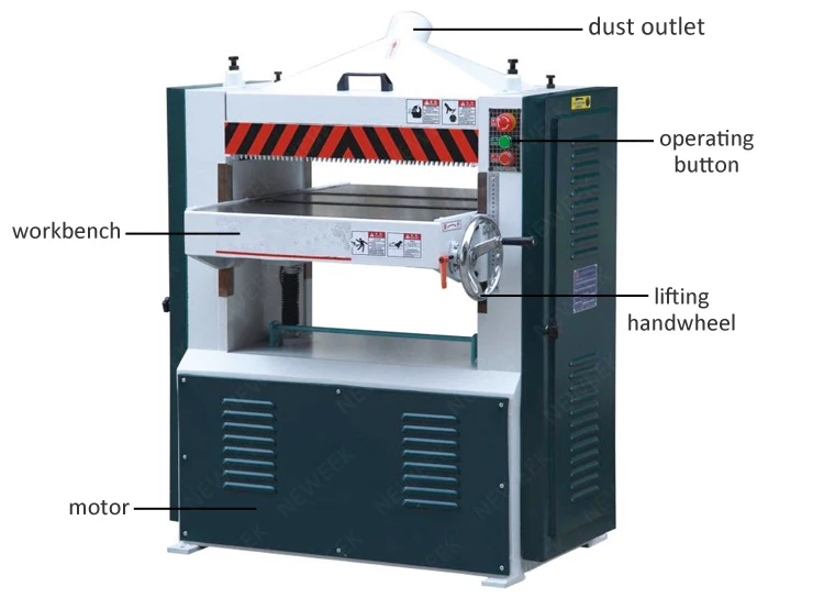 Neweek Heavy Duty Timber Thicknesser Wood Thickness Planer With Spiral ...