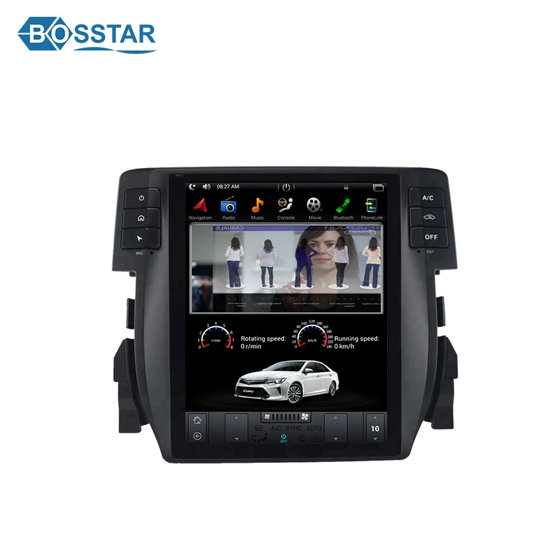 Tesla Style Car Stereo Touch Screen Android Car Radio For Honda Civic ...