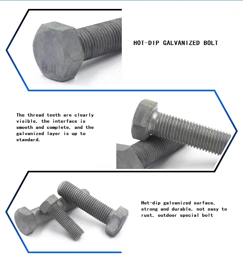 Metric Bolt High Strength Bolts DIN 931/933 Hex Bolts and Nuts