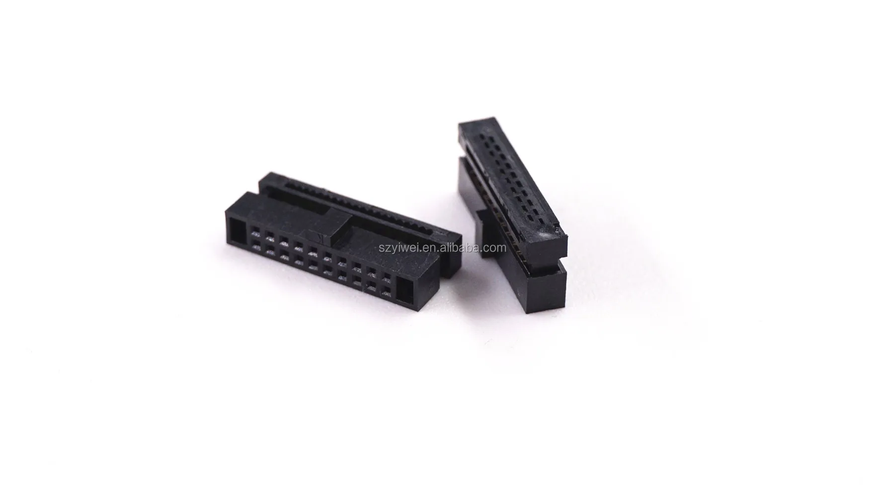 0.050" 1.27mm 20 Pin Idc Socket 2x10 Position Rectangular Female Receptacle 0.635 Mm Flat Ribbon ...