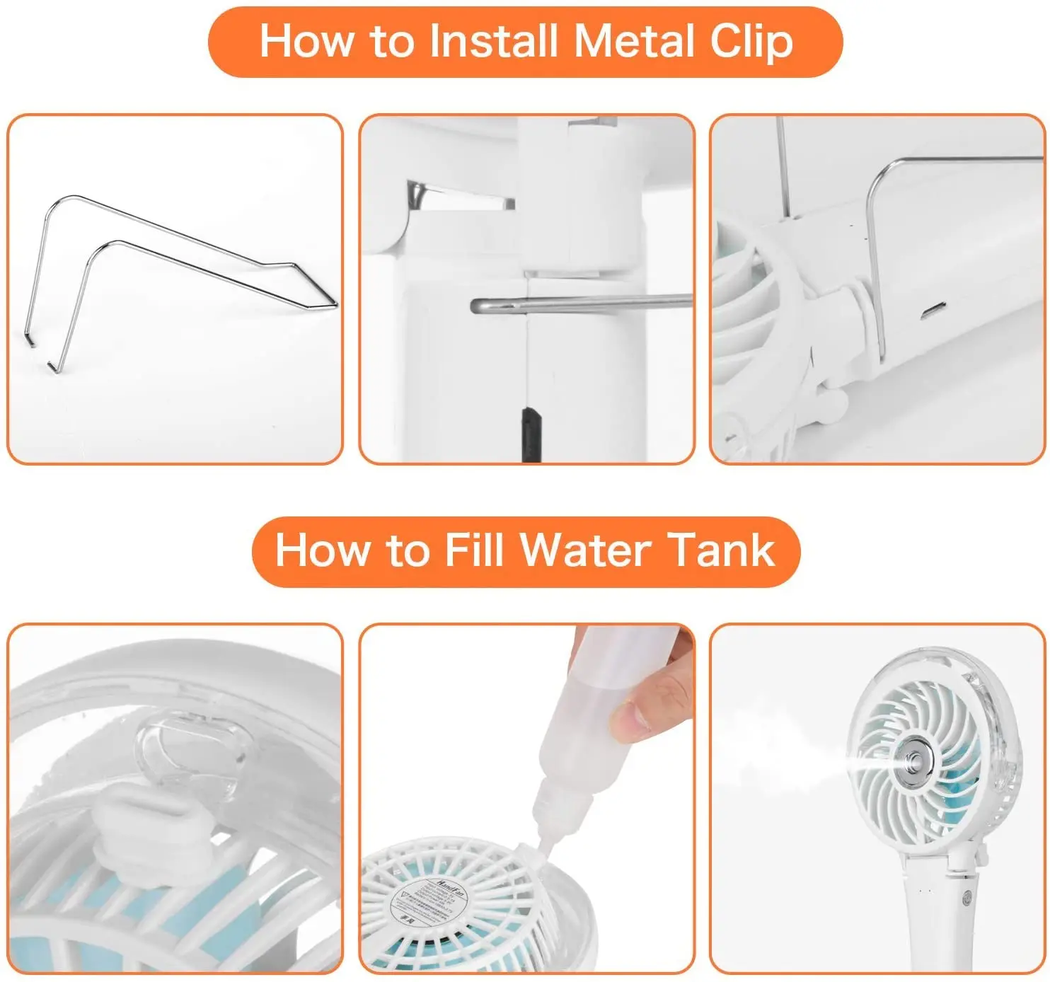 Handfan HF318 - Compact, Foldable Air Cooler with LED Lights