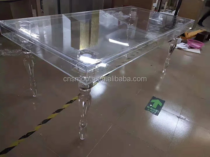 New Style Modern Square Clear Acrylic Wedding Dining Ghost Table - Buy ...