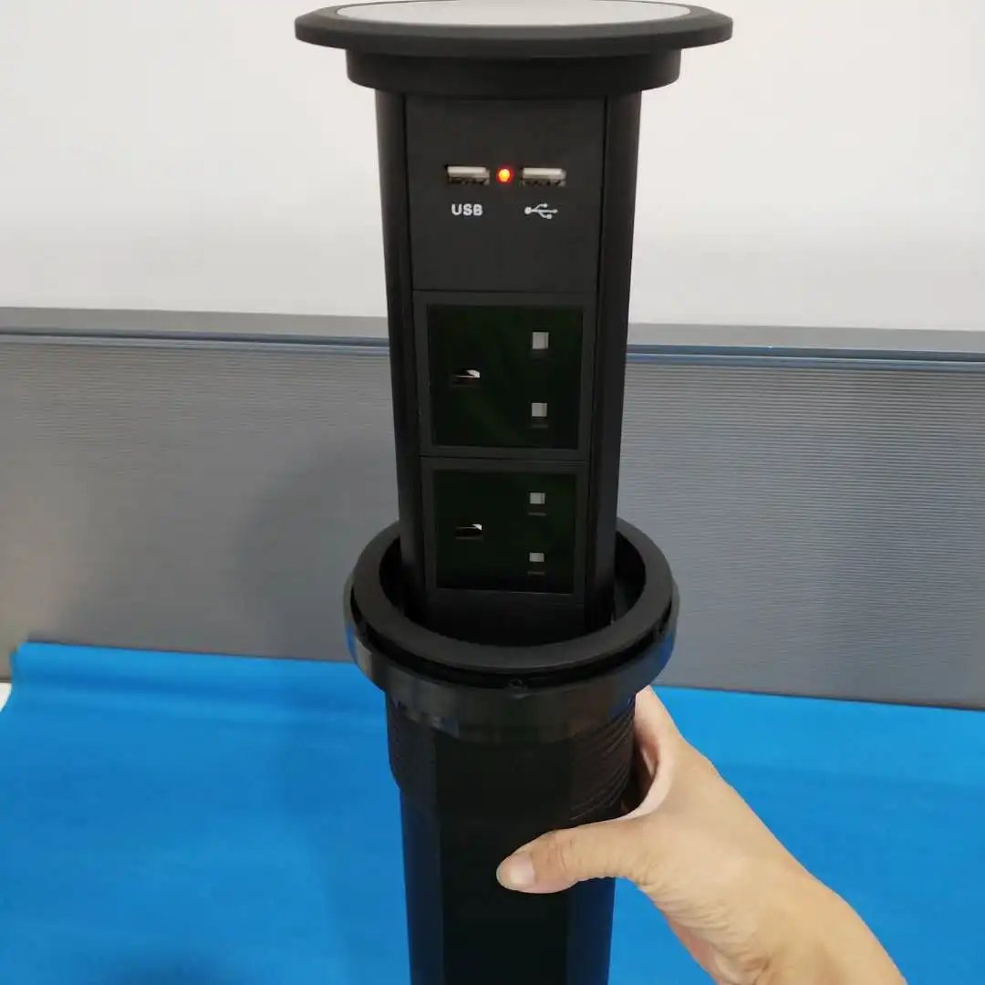 Fully Motorized Kitchen Pop-up Socket With 2 Uk Power Outlet 2 Usb ...