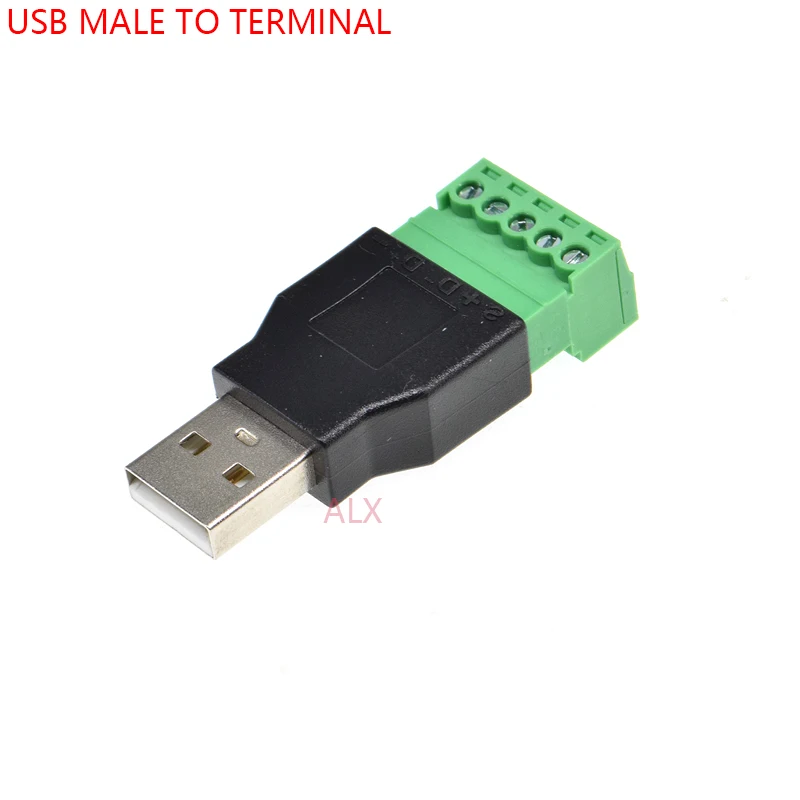 Usb A-type 2.0 Male Plug To 5pin Screw Terminal Connector Pitch 3.5mm ...