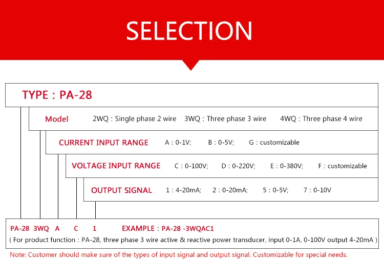 Pa-26 1p2w,3p3w,3p4w 3 Phase Power Transducer Active 5a/100v 4-20ma Output Signal Isolated Power ...