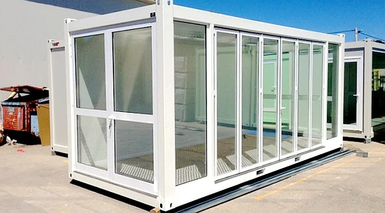 Prefab Apartment Office Modular Glazing Glass Wall Big Window Container ...