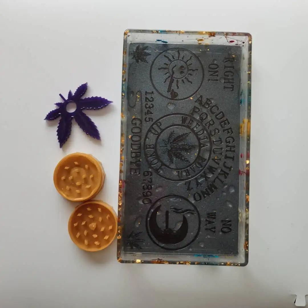 new design weed tray weedja tray 420 rolling tray silicone mold resin ...