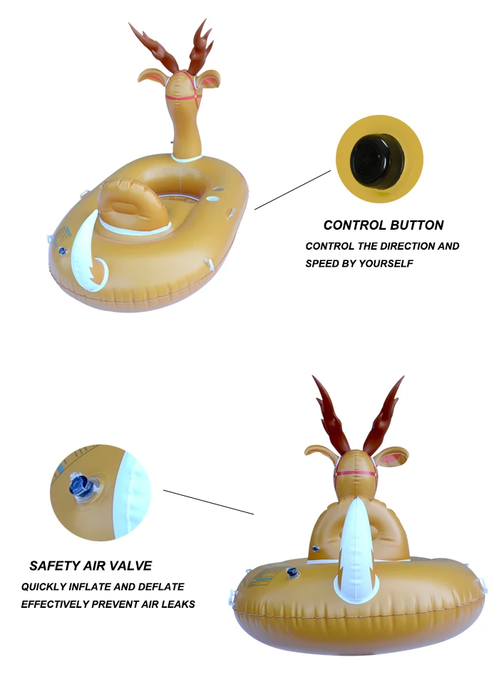 New Patent Customized Inflatable Motorized Deer Pool Floats One Seat ...