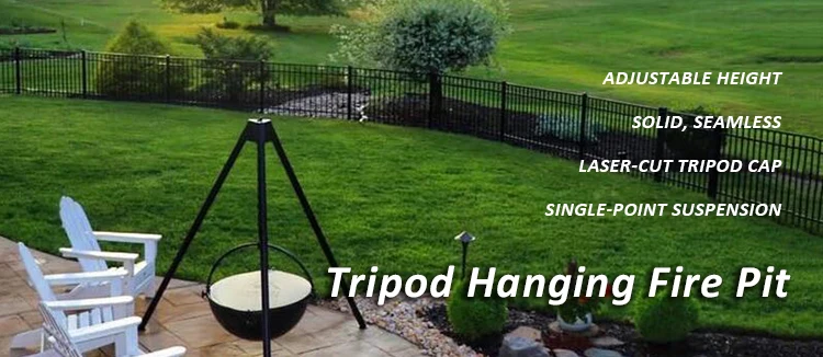 Outdoor Hanging Brazier Tripod Fire Pit - German BBQ Grill
