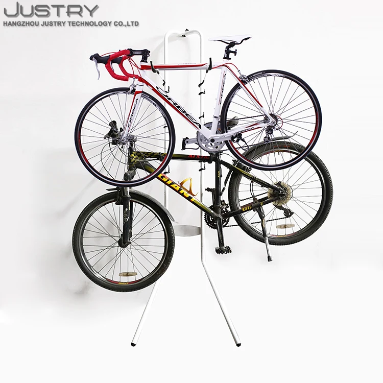 2 Tier Bike Rack Stackable Cycle Vertical Bike Storage Stand For ...