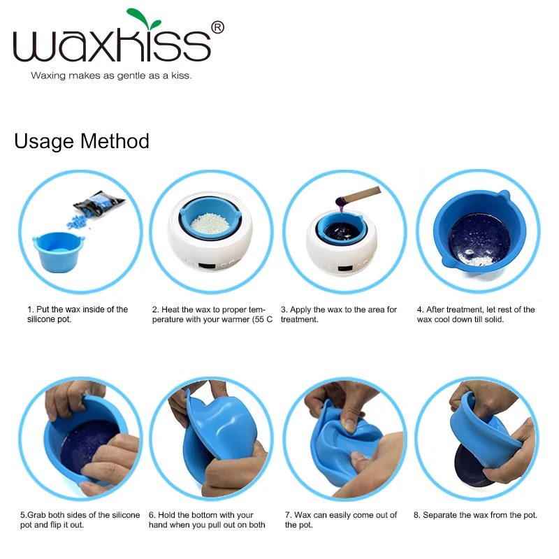 500cc Reusable Removable Non-Stick Foldable Silicone Waxing Pot ...