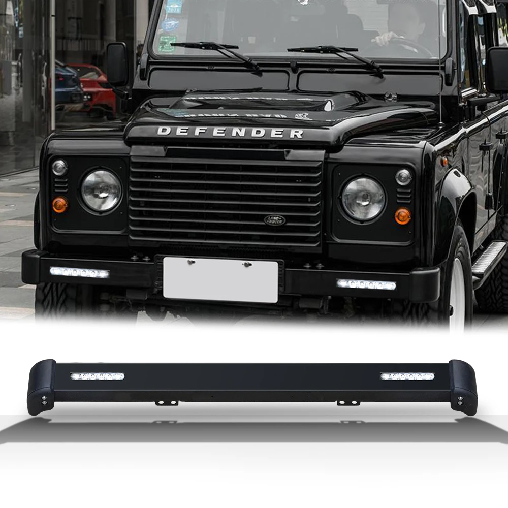 4x4 Accessories - Front Bumper with LED Lights for Land Rover Defender ...