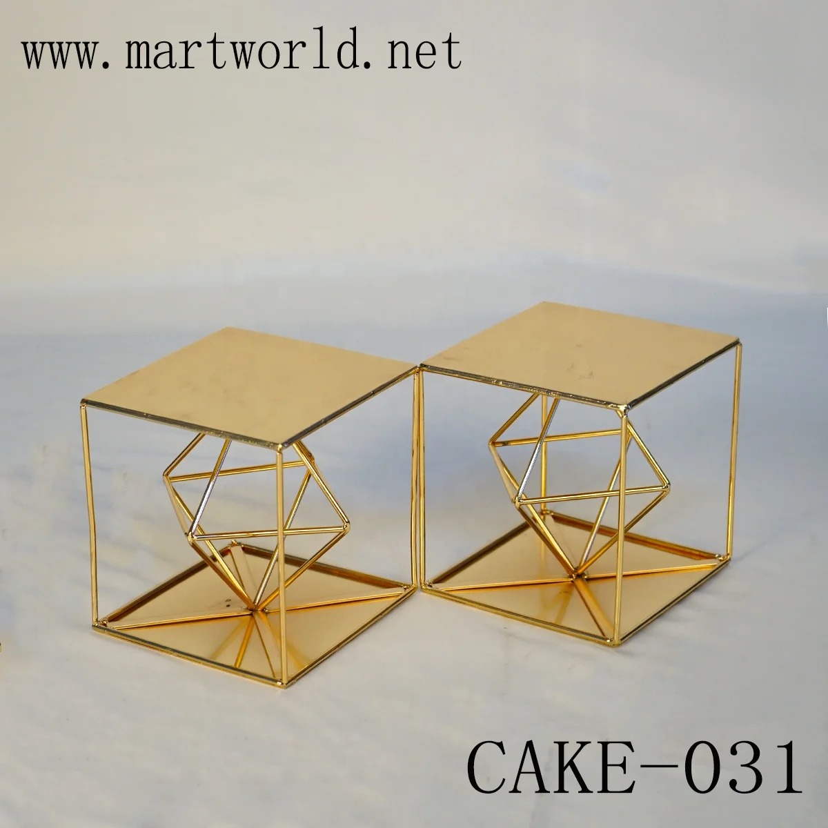 Wholesale Mirror Gold Metal Square Wedding Cake Stands Fancy Cupcake ...