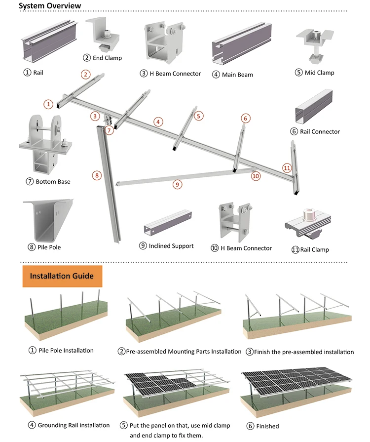 Factory Price 10kw Adjustable Solar Panel Ground Rack Mounting System ...