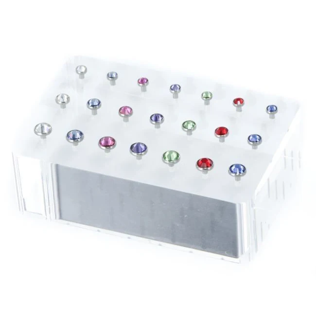 Acrylic Glass Top Gem Box White & Black Showcase Gemstone Casket Diamond Display Stand Holder ...