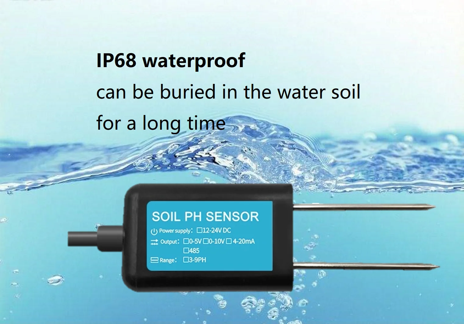 Soil PH Sensor with RS485, 4-20ma, 0-5V Output - HONDETEC