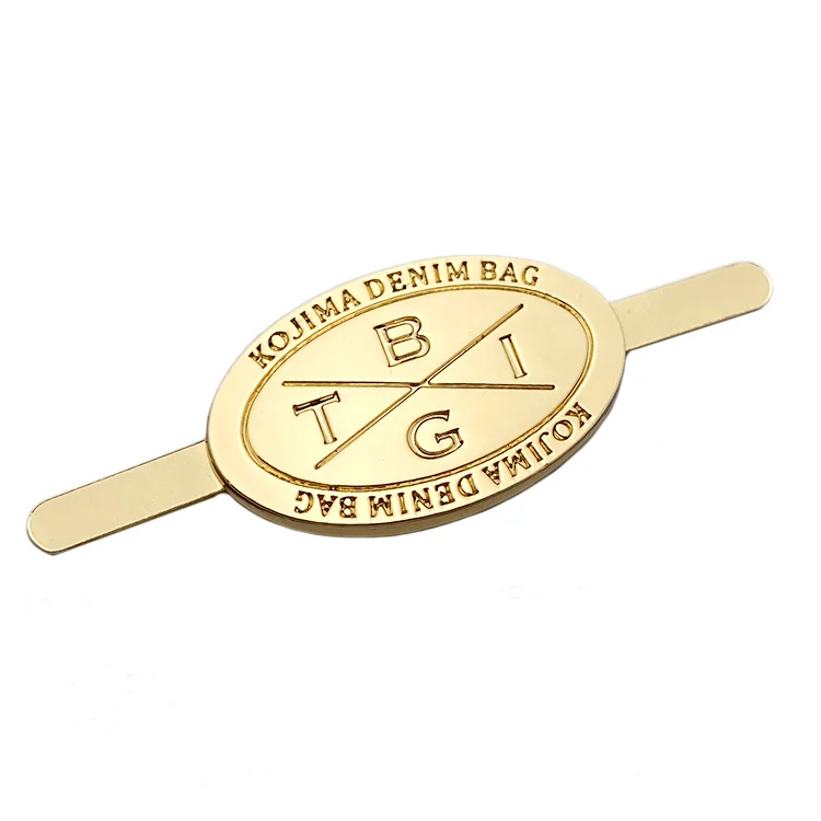 Bag Hardware Labels Custom Gold Small Brand Name Letters Engraved Metal ...