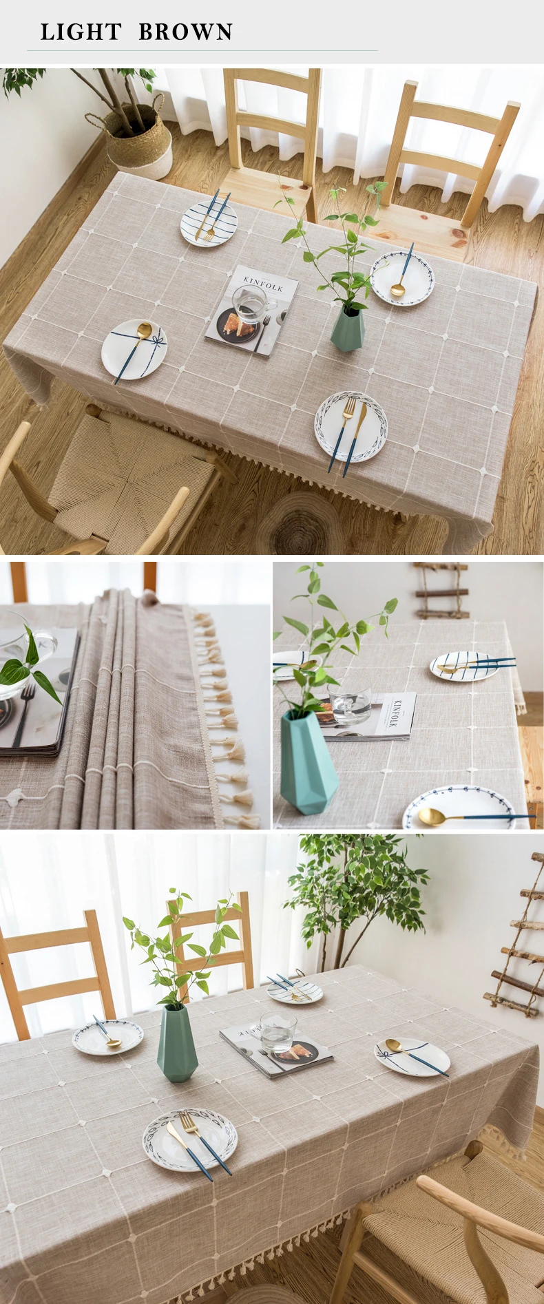 Japanese Style Large Size Cotton And Linen Table Cloth Jacquard Table ...