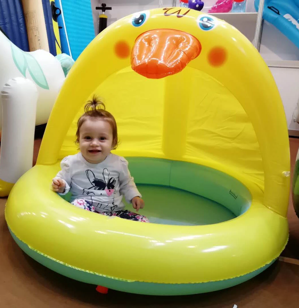 Cpc Certificate Inflatable Duck Baby Pool With Canopy Toddler Paddling ...