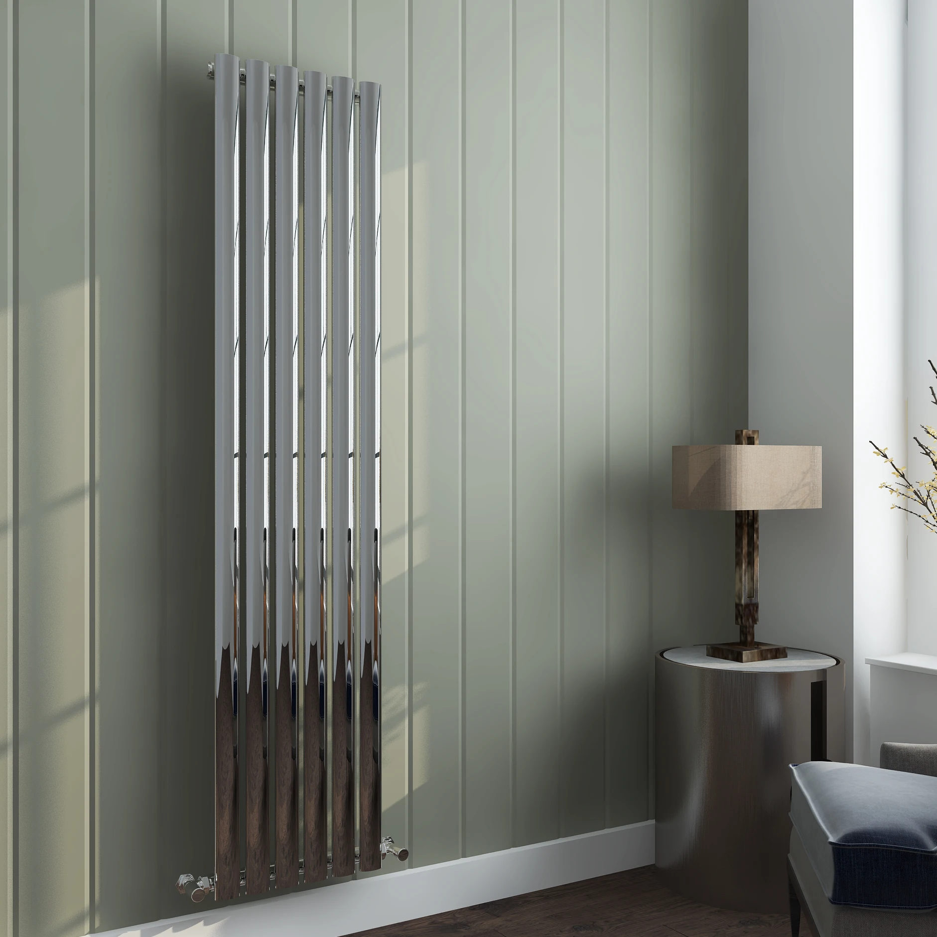 SUN-R10BN ROOM HEATING RADIATOR DESIGNER RADIATOR STEEL BLACK NICKEL ...