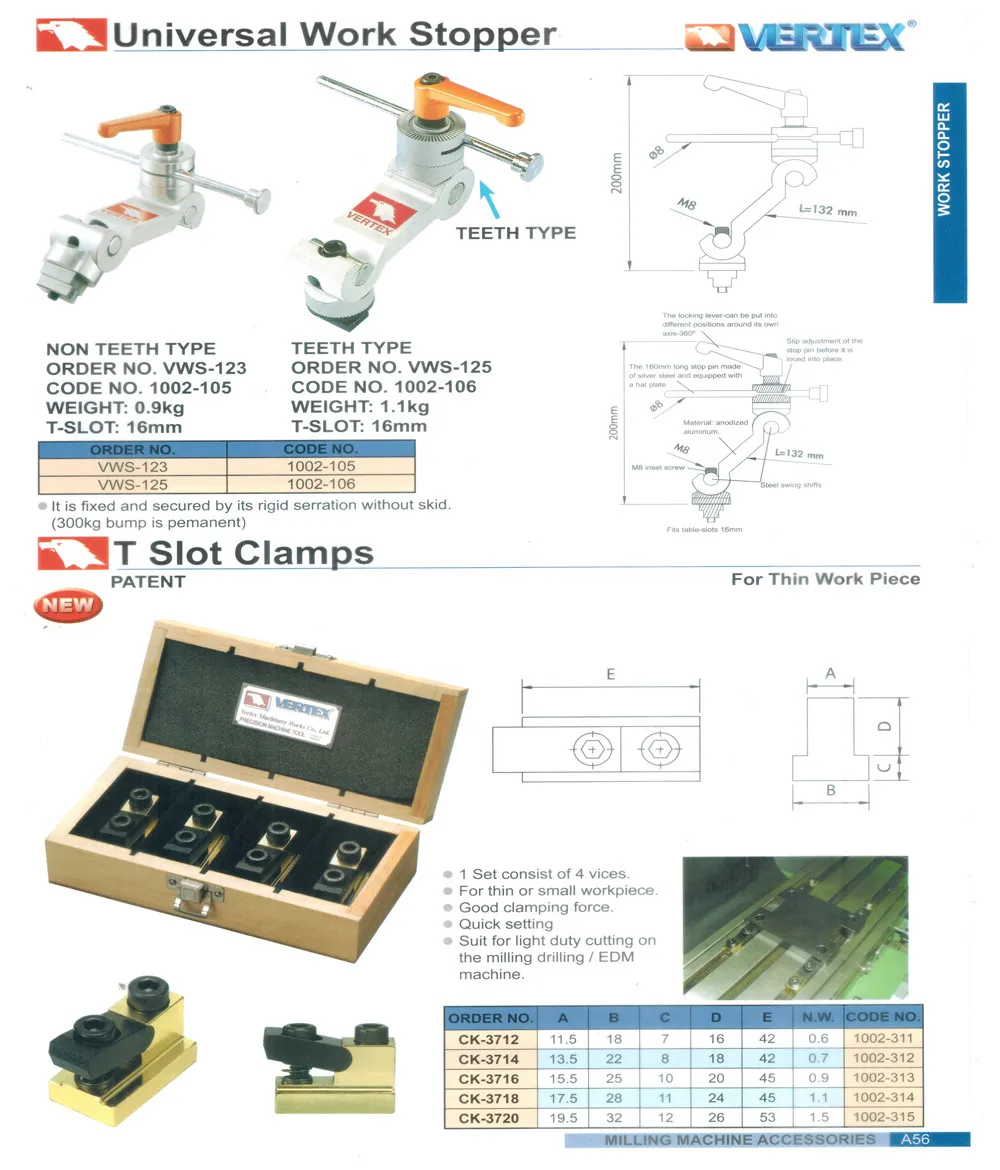 Taiwan Vertex T Slot Clamps Ck-3720 Suitable For All Kinds Of Machine ...