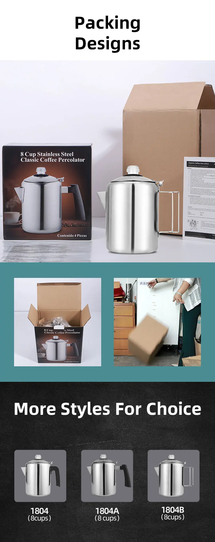 Stainless Steel Stovetop Traditional Induction Stove Top Mocha Moka ...