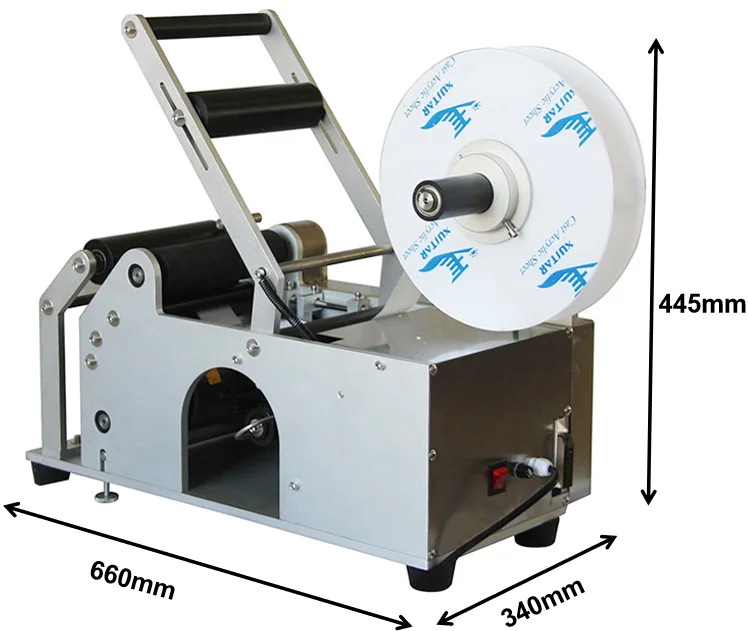 MT50 Semi-Automatic Bottle Labeler Machine for Round Glass, 10-130mm