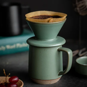 Hand Made Coffee Filter Cup American Matte Green Coffee Filter Mug ...