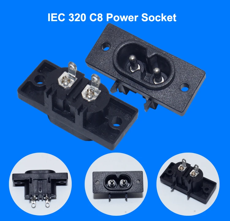 Top Quality Industrial Electrical 2 Pin Male C8 Power Small Socket Iec ...