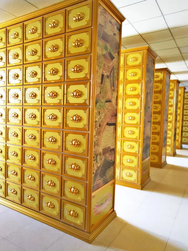 Columbarium Niche with Cross Carving Urn Ash Storage Rack