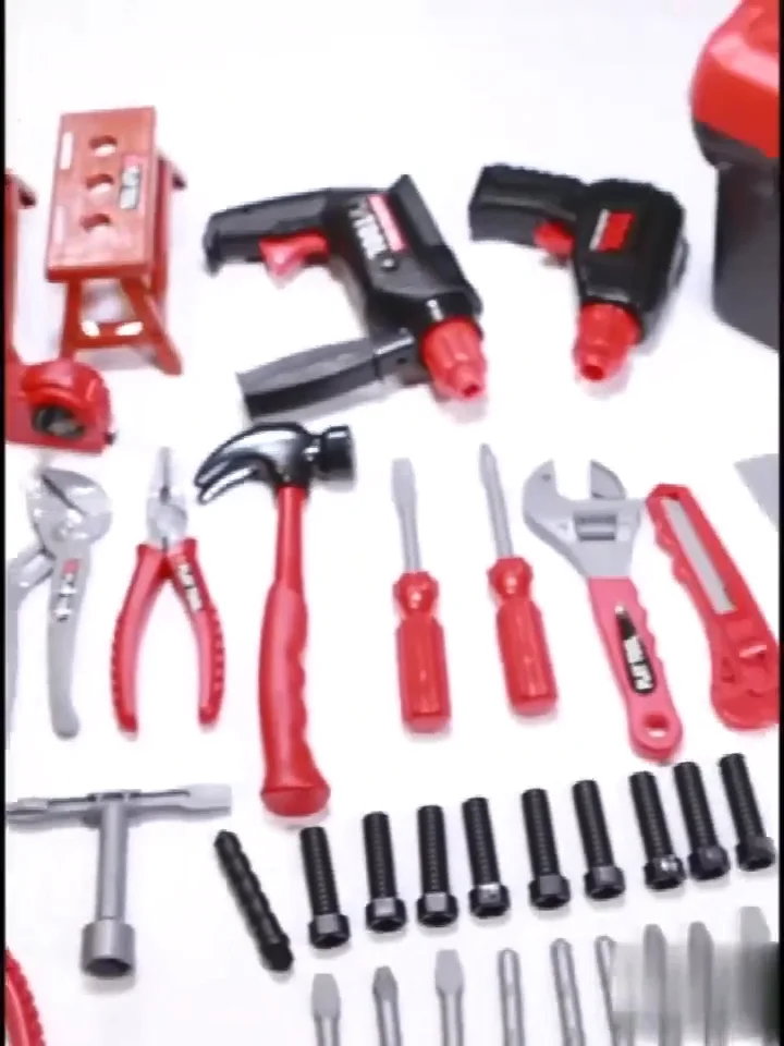 Workman Pretend Play Kit Electric Drill Storage Box Kids Tool Toys For ...