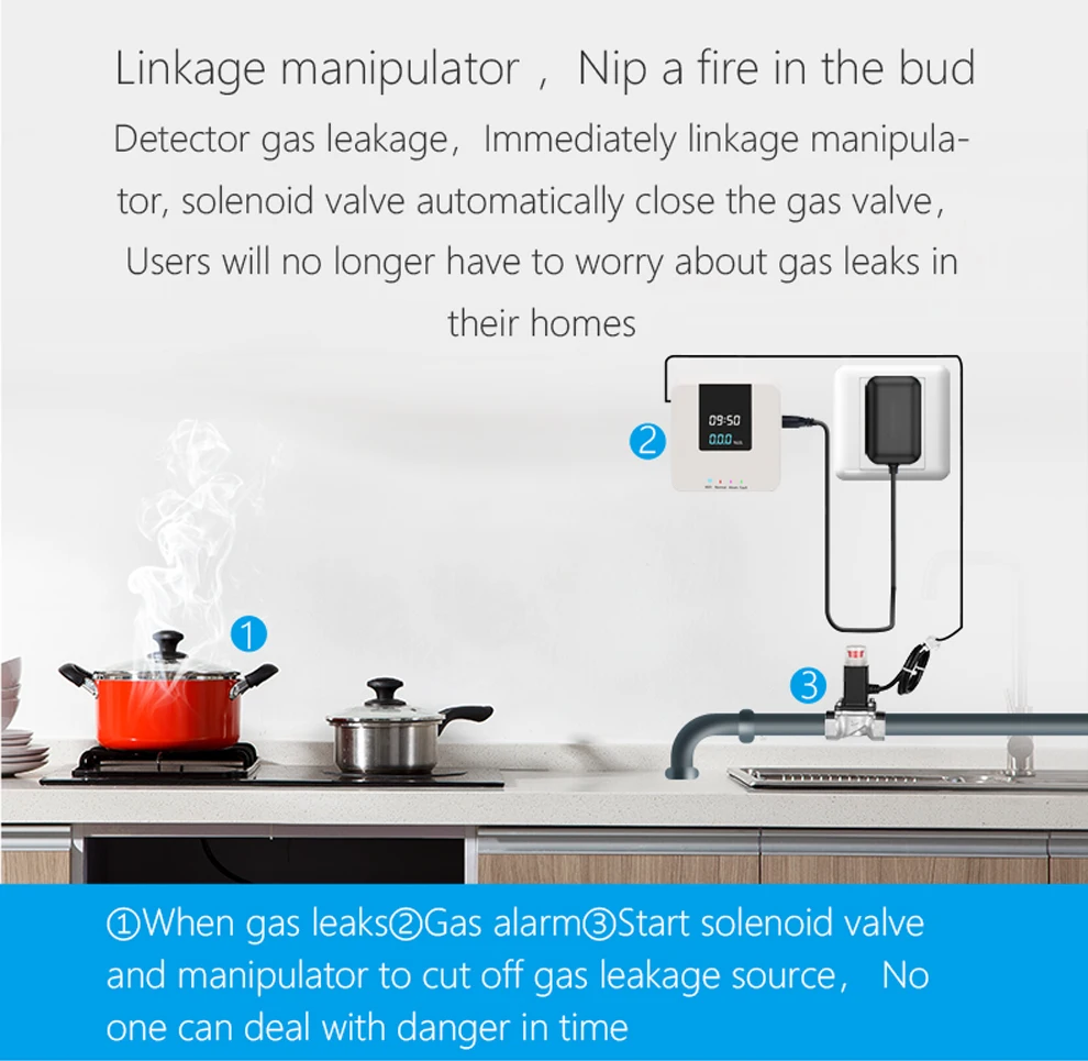 Family Kitchen Natural Gas Leak Detector Home Alarm Device - Buy Home ...