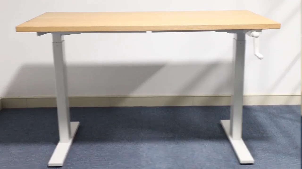 Manual Crank Stand Hand Control Desk Up Steel System Ergonomic Standing ...