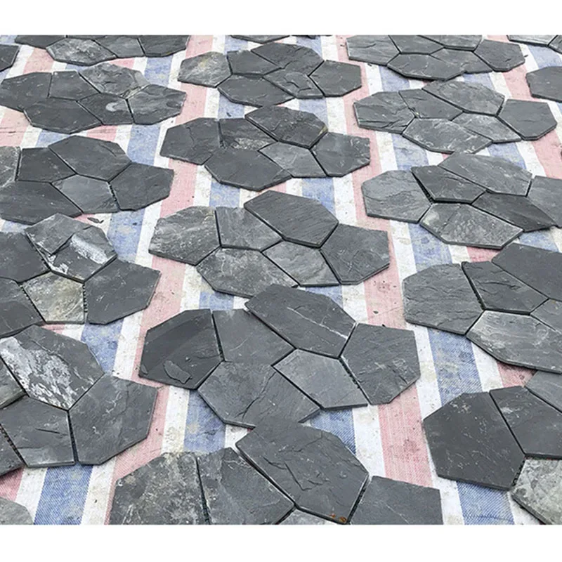 Direct Factory Sale Irregular Polygon Black Mesh Stone Paving Stone ...