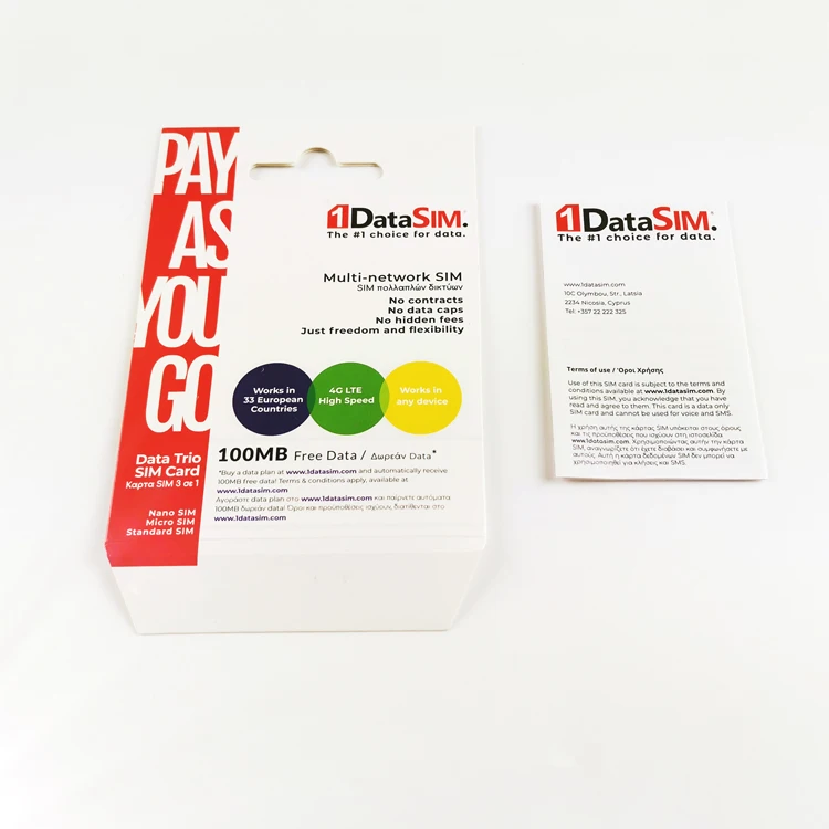 Custom 5G Paper SIM Card Envelope - Secure & Stylish