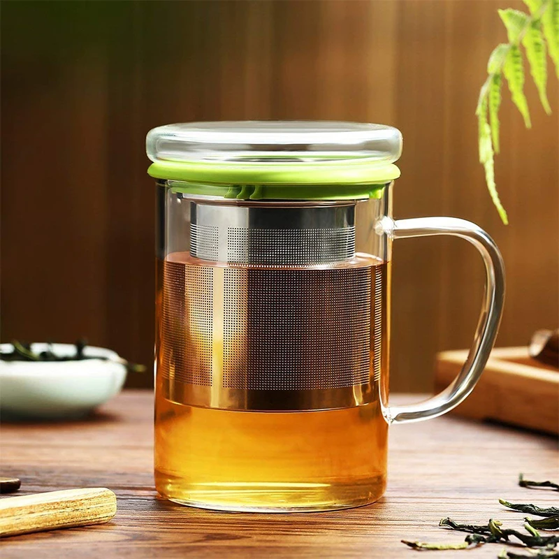 Glass Tea Cup with Infuser - 304 Stainless Steel Filter