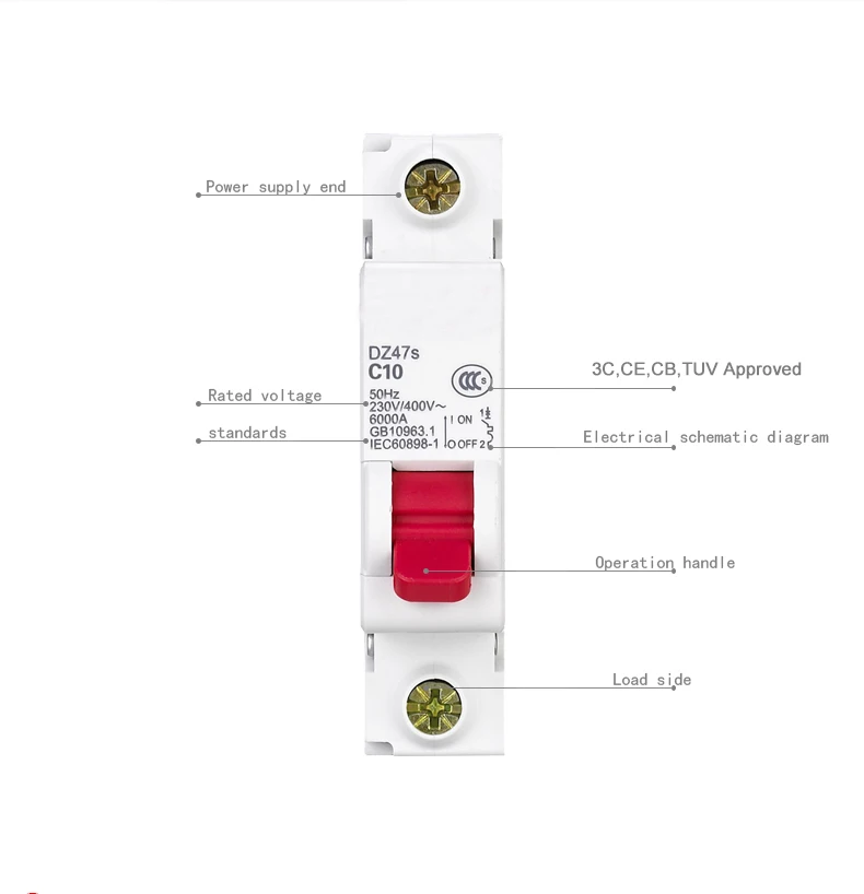 Delxi Dz47s 2 Pole Dc Mcb 10a 16a 20a 25a 32a 40a 50a 63a 20 Mcb Air Mini Circuit Breaker - Buy ...