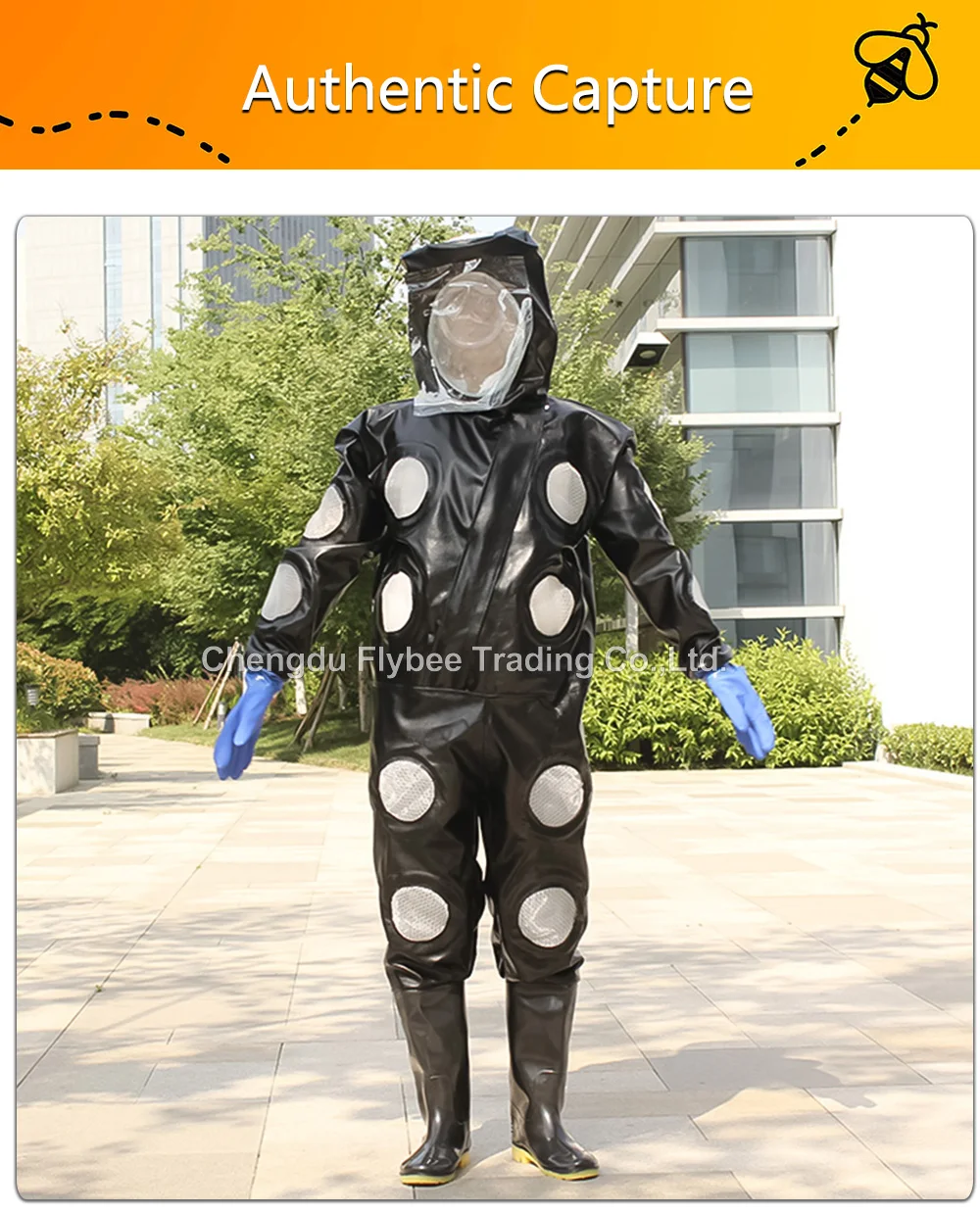 Heavy Duty 25 Air Hole PU Leather Sting Proof Hornet Suit
