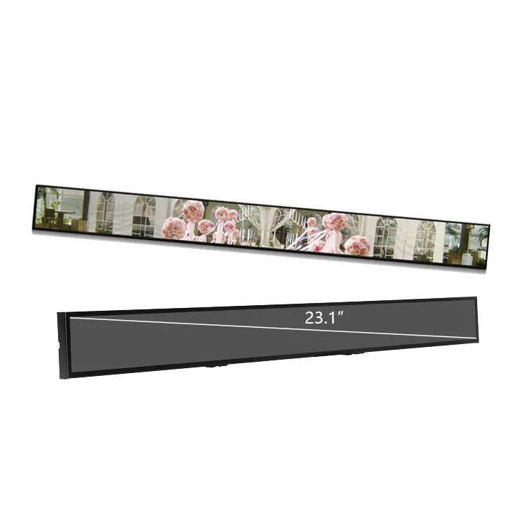 Lcd Screen Stretched Bar Type Digital Signage Supermarket Shelf Edge Video Display Player - Buy ...
