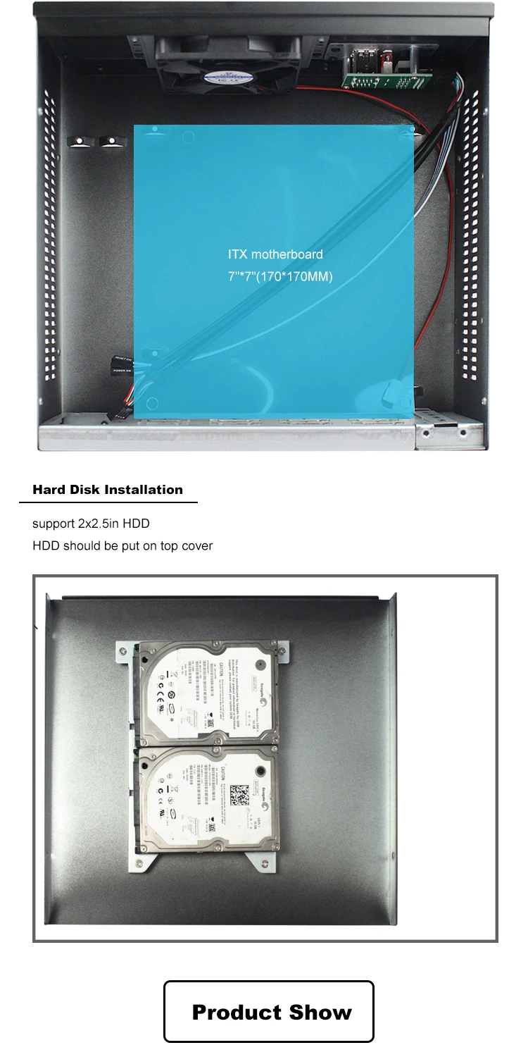 Rackmount Desktop 2u Mini Itx Server Case Industrial 2u Chassis 2.5 ...