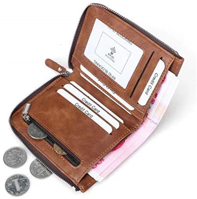 Genuine Leather Coin Purse Mini Size Change Purse Soft Rfid Credit Card ...