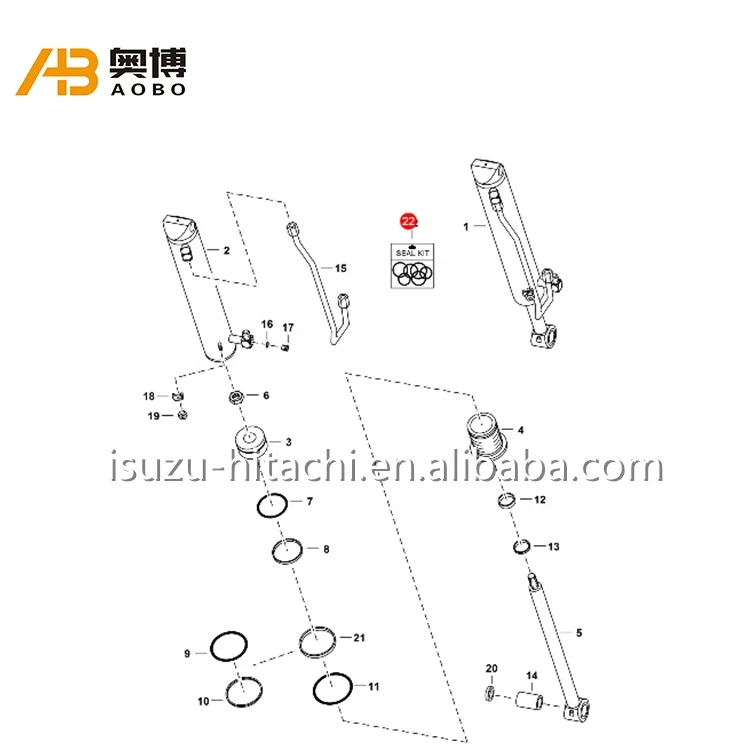 7196894 Tilt Cylinder Seal Kit For 753 763 773 863 S130 T140 Loader ...
