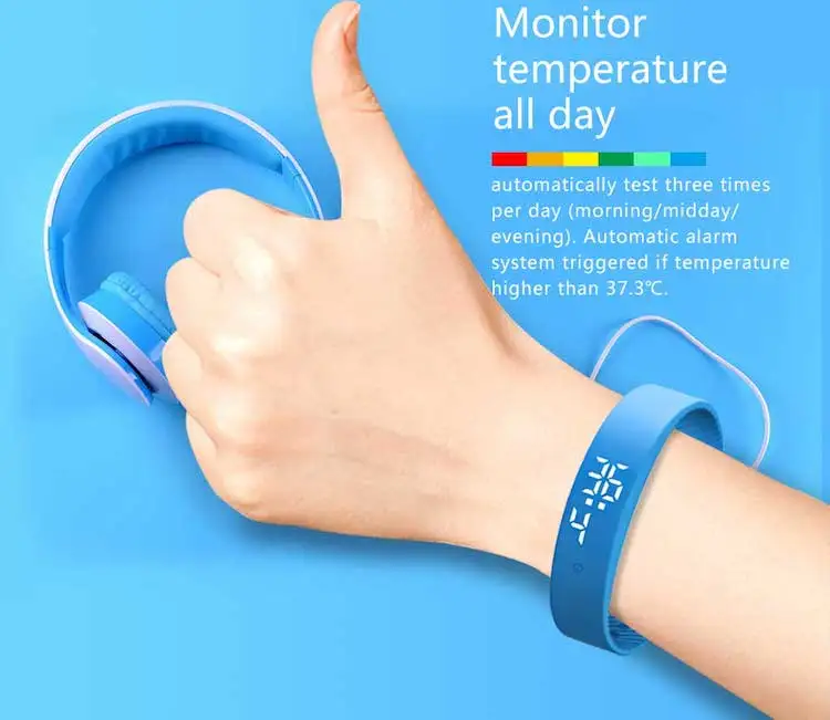 Professional Body Temperature Bracelet Intelligent Smart Silicone ...
