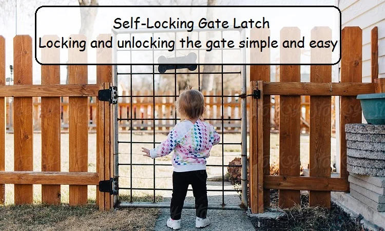 Black Steel Self Locking Automatic Gravity Lever Swinging Steel Gate ...