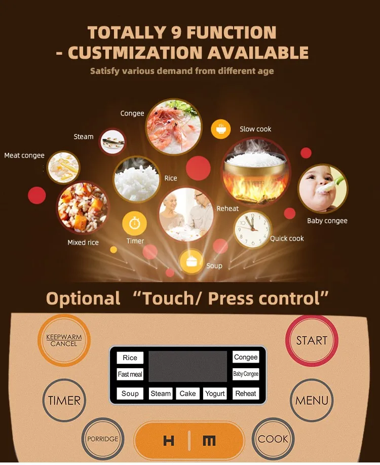 Dubai Small Rice Cooker - 2L Multi Function Portable Appliance