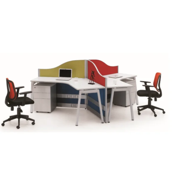 Creative Triangle Office Furniture 120 Degree Desk 3 Person Nordic Work ...
