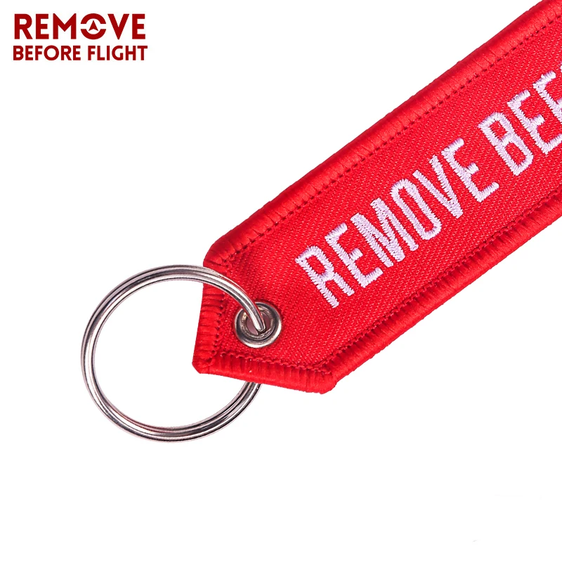Embroidered Remove Before Flight Keychain Arrow Shape Embroidery Key ...